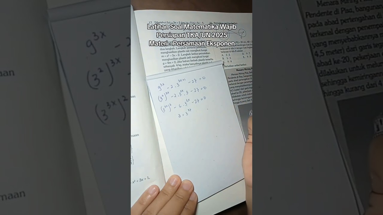 Compulsory Mathematics Practice QuestionsPreparation for TKA/UN 2025Material - Exponential Equations