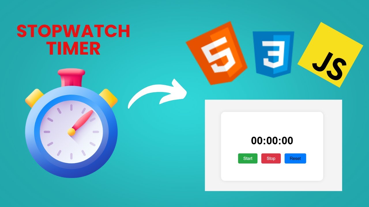 Stopwatch timer using HTML, CSS & JavaScript 2025 | Uncut Tutorial