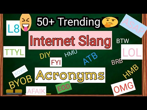 Texting Abbreviations-Internet slang,Acronyms you must know|Trending internet slang|SMS language