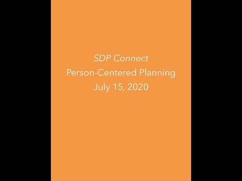 SDP Connect: Person-Centered Planning