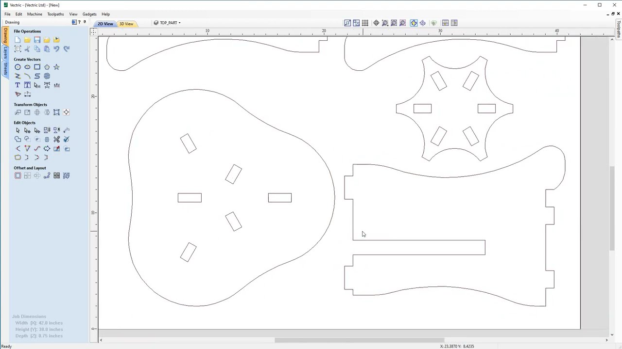 3 Legged Table - Drawing | Vectric V11 Tutorials