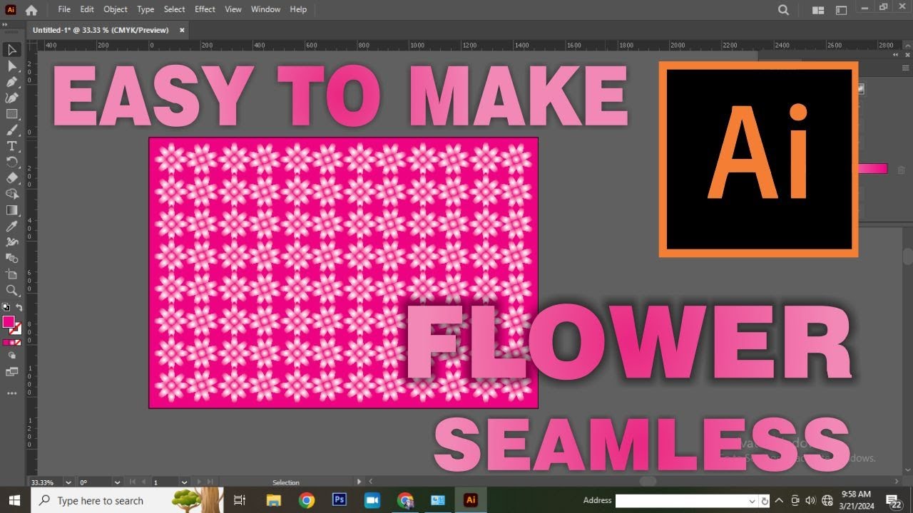 How to Create Seamless Pattern Flower Background Design in illustrator