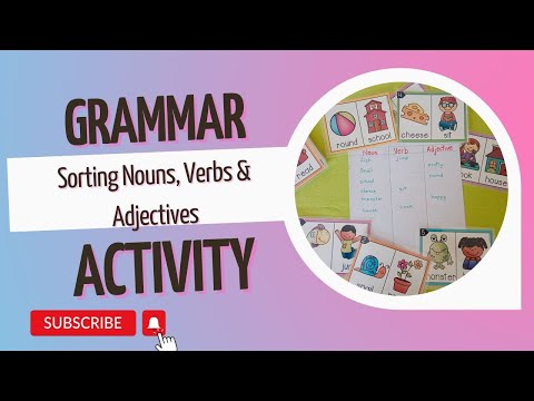 GRAMMAR GAME | SORTING NOUNS, VERBS, ADJECTIVES | VOCABULARY BUILDING