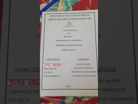 PROJECT REPORT FRONT PAGE ||dissertation project front page||how to make front page design