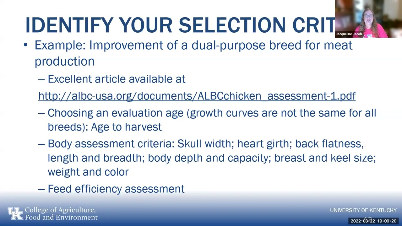 Breeding programs and selecting breeders