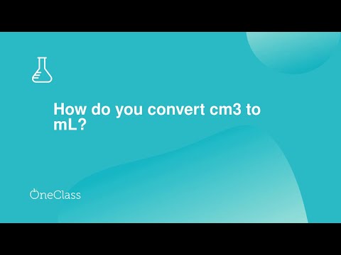 How do you convert cm3 to mL?