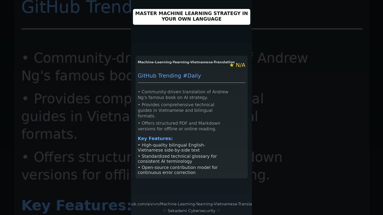 GitHub Trending Repositories: aivivn/Machine-Learning-Yearning-Vietnamese-Translation 🇬🇧