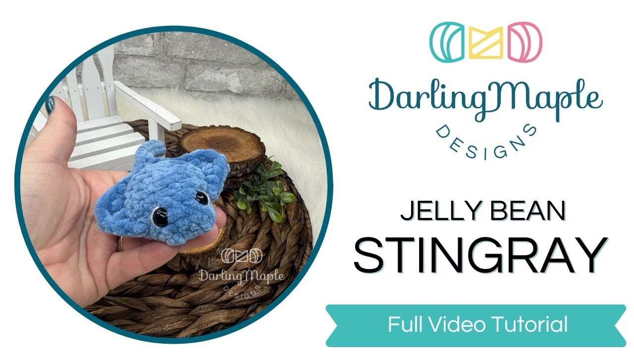 Quick & Easy No-Sew Crochet Stingray / Full Video Tutorial / Jelly Bean Amigurumi Pattern Series