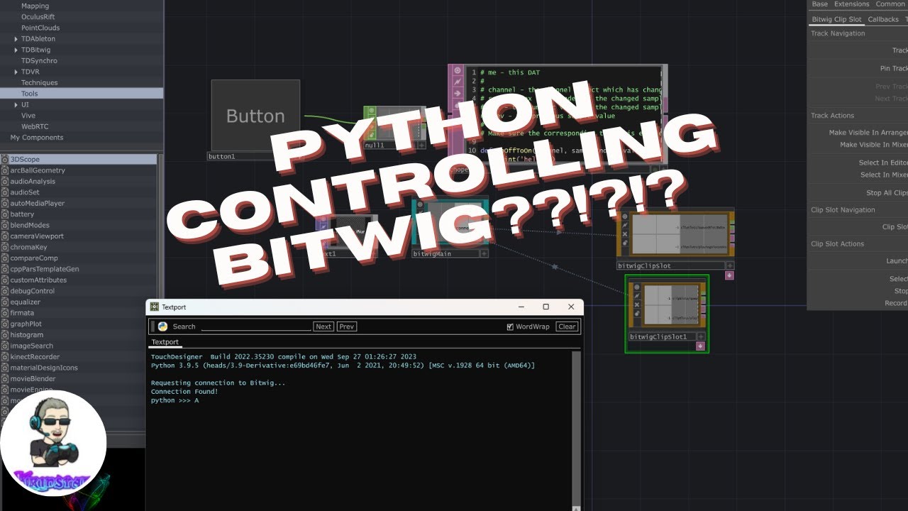 Using TouchDesigner to control Bitwig with Python!!