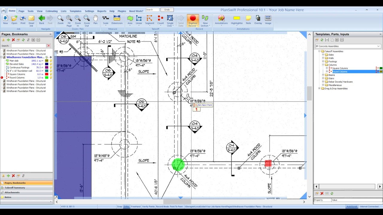 Bid Pro Concrete for PlanSwift Column & Beam Assemblies