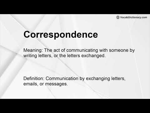 Correspondence Meaning