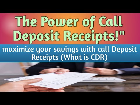 What is Call Deposit ReceiptslCDR kia hota hai in Banking|commercial banks