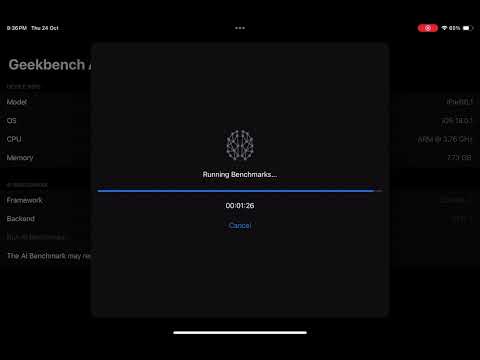 Apple iPad Mini (A17 Pro) Geekbench AI Benchmark with Backend as CPU || Testing Apple Intelligence