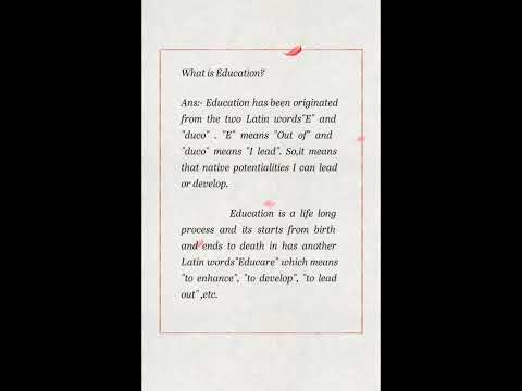 What is Education? What is the definition of Education? #education #shorts