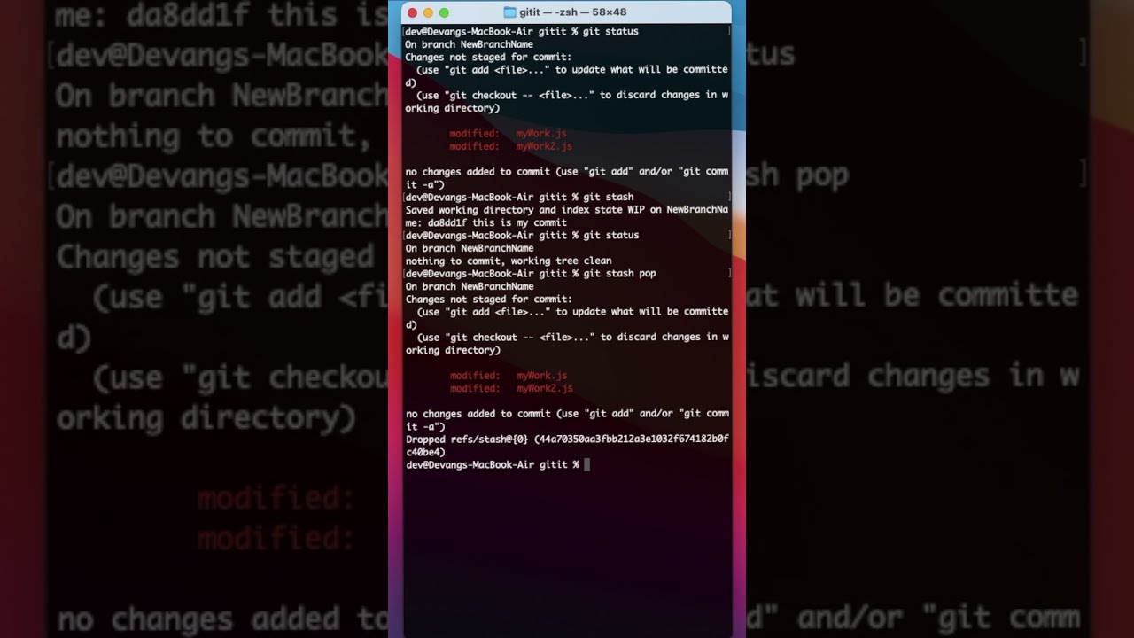 Learn basic git | git stash #shorts