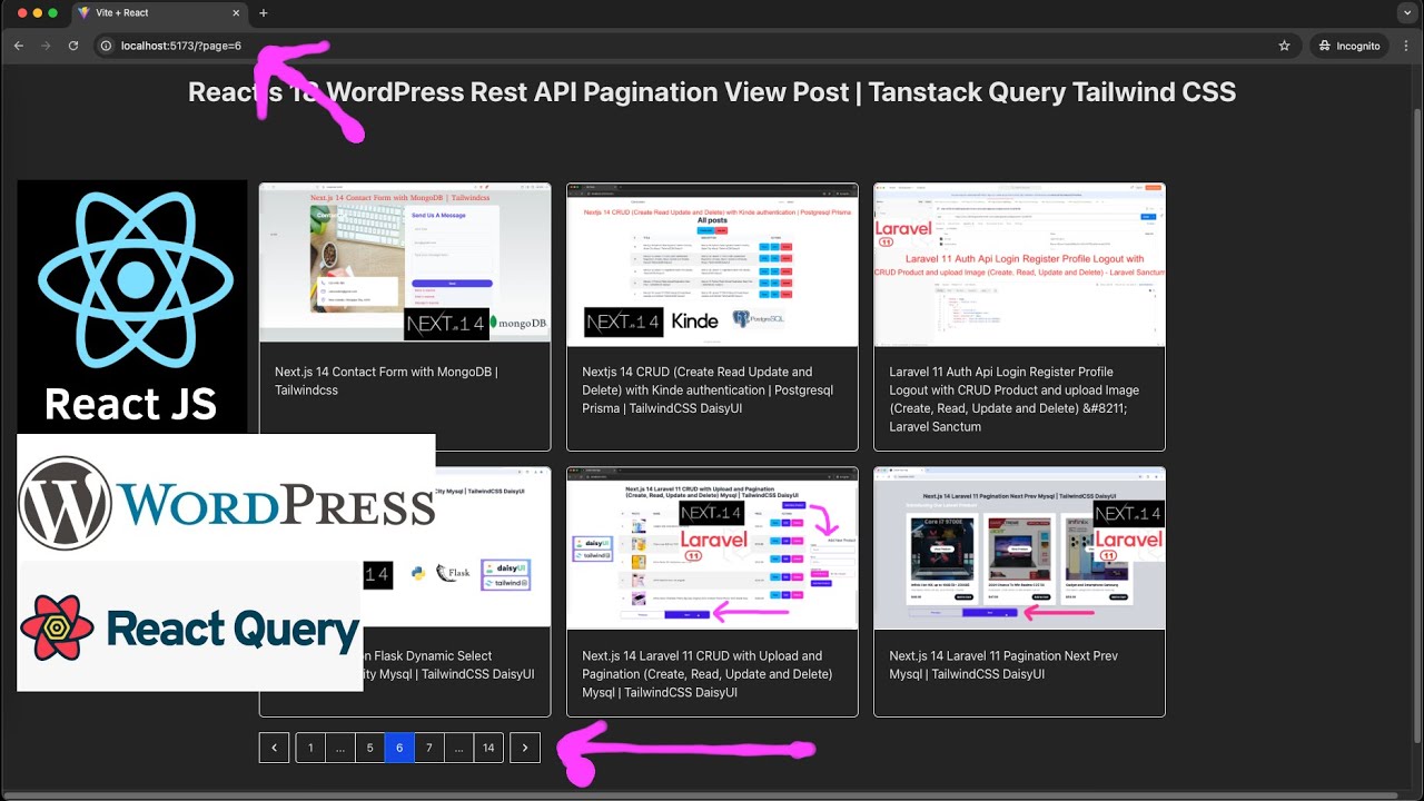 Reactjs 18 WordPress Rest API Pagination View Post | Tanstack Query Tailwind CSS
