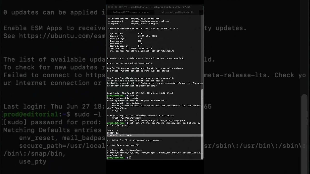 CVE-2022-24439 RCE due to improper user input validation in GitPython