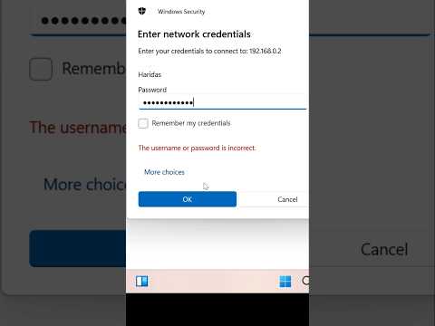 Fix enter network credentials error on windows 10 or 11 #shorts#