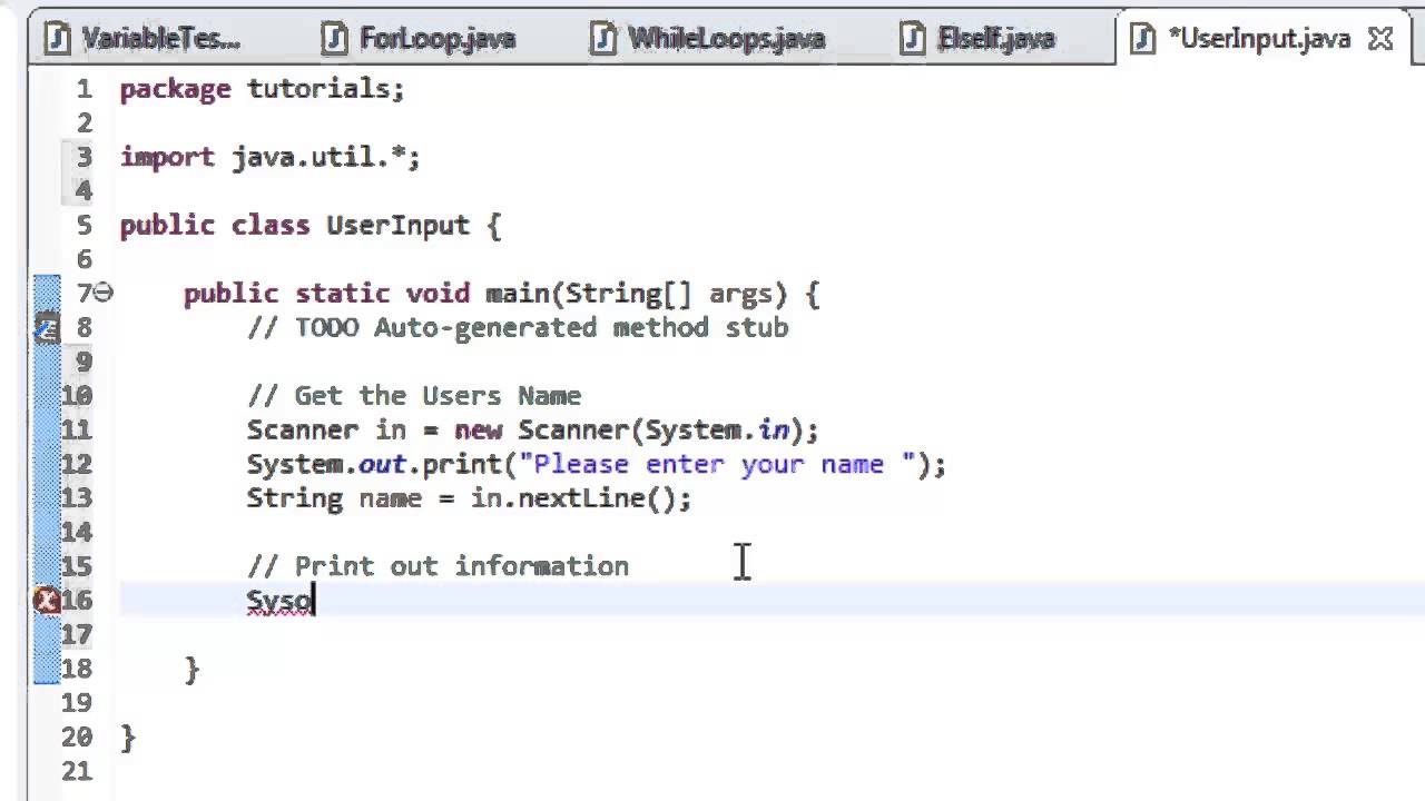 Java Tutorial 7: Get User Input