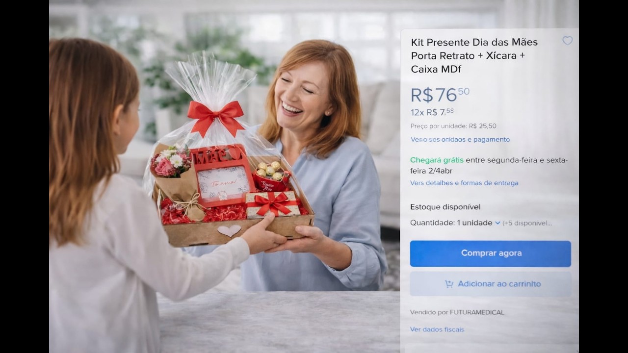 Kit Presente Dia Das Mães Porta Retraro + Xícara + Caixa Mdf