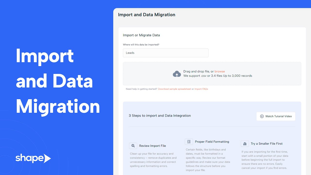 Importing & Data Migration in Shape