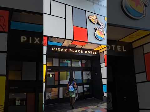 Check out the lobby of the #pixarplacehotel. So cute! #pixar #pixaranimationstudios #disneyland