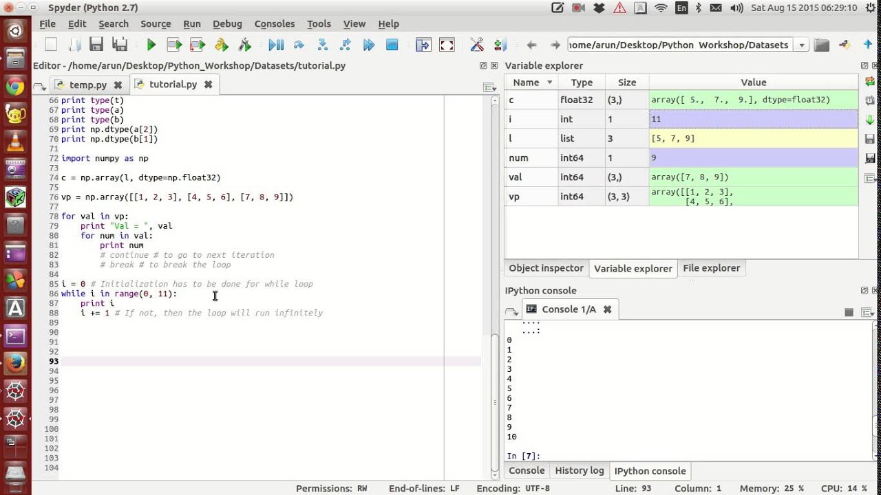 Scientific Programming Using Python : 004 : For and While loops, If Construct