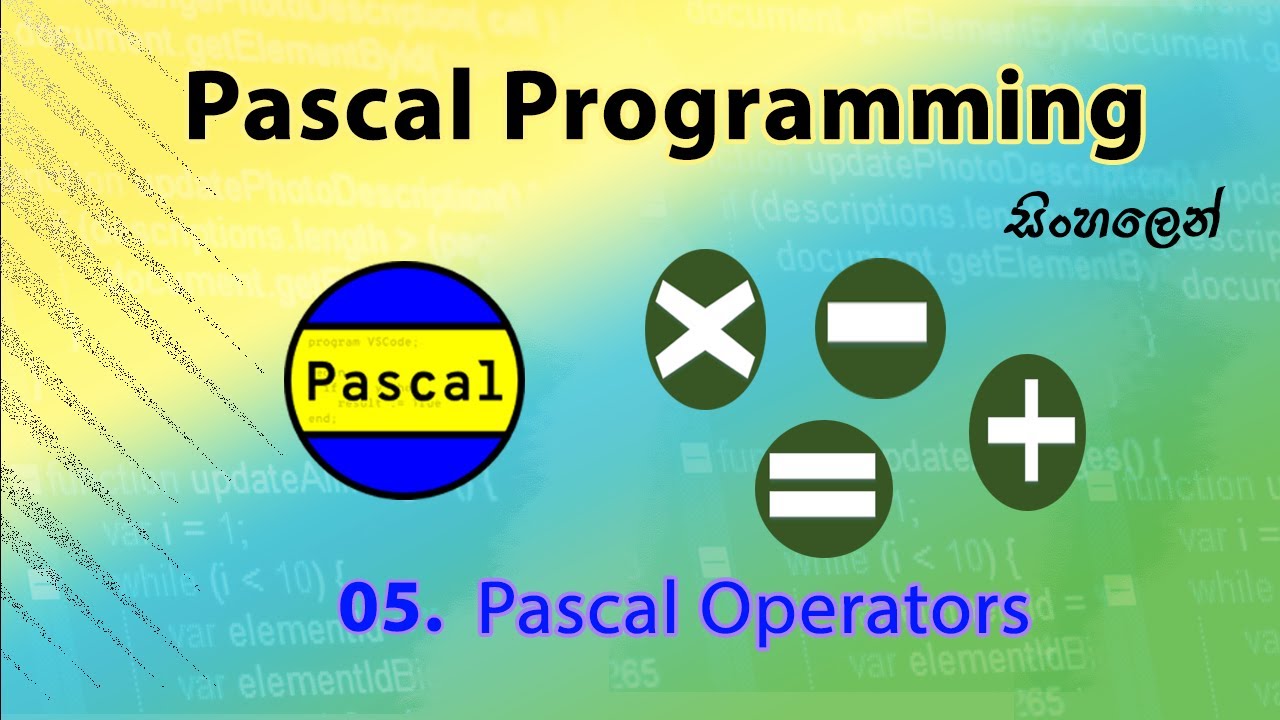 Pascal Operators |Programming | Sinhala | @resourceict ​
