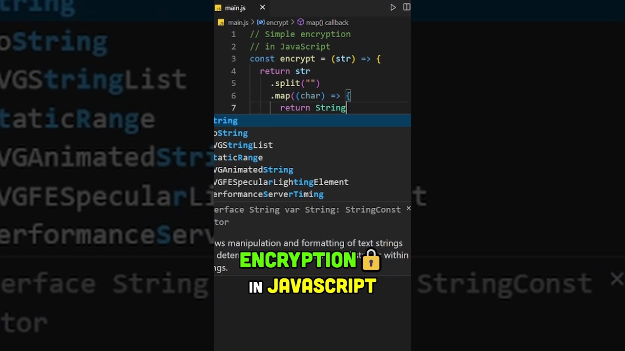 Encryption in JavaScript! #javascript #programming #shorts