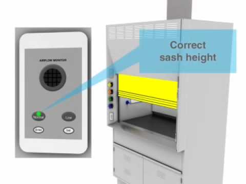 Chemical fume hood animation in English