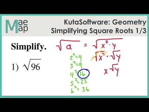 KutaSoftware: Geometry- Simplifying Square Roots Part 1
