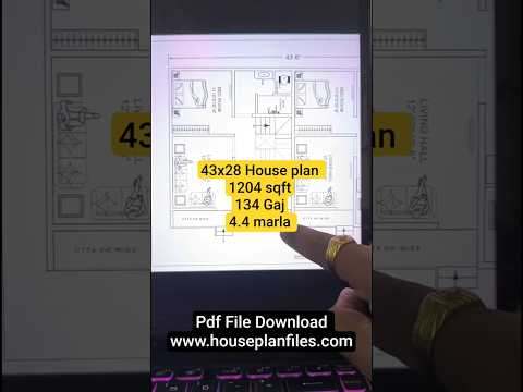 Narrow lot House plan Ideas | 43x28 House plan | 134 gaj | 4.4 marla #houseplanfiles your queries