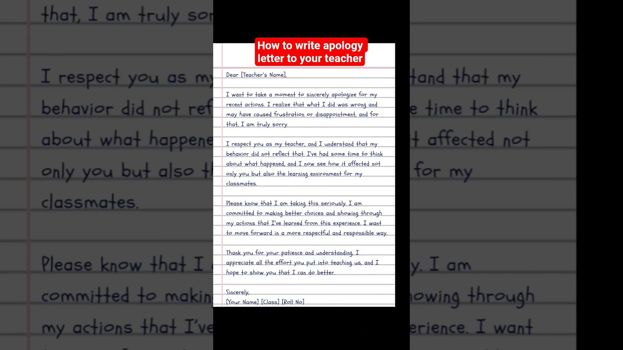 how to write apology letter to your teacher #apologyletter