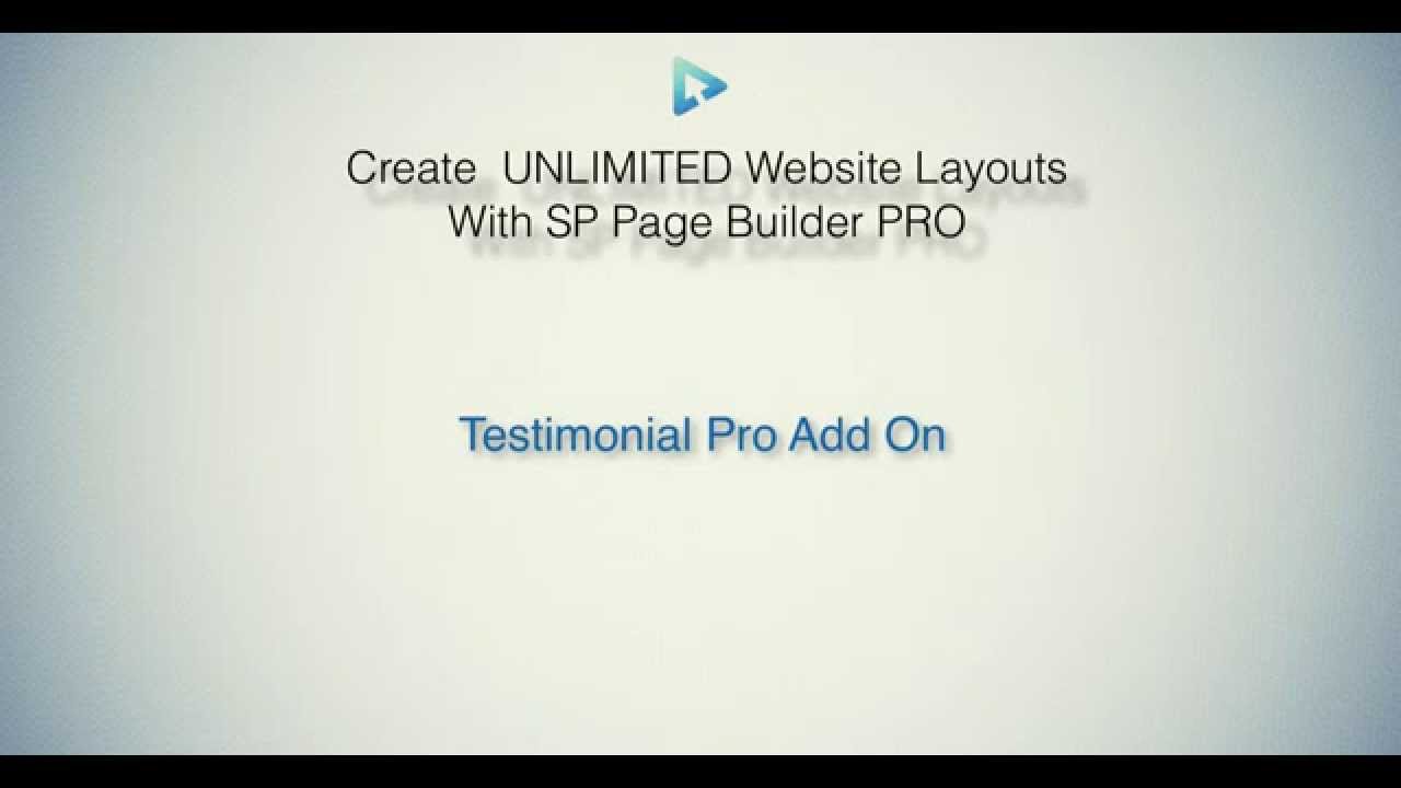 SP Pagebuilder Pro Tutorial - Testimonial Pro Add On
