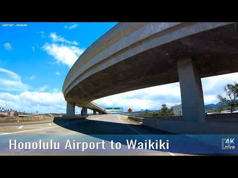 Honolulu Airport to Waikiki via Kewalo Basin Harbor, Ala Moana Beach | Oahu 🌈 Hawaii 4K Driving