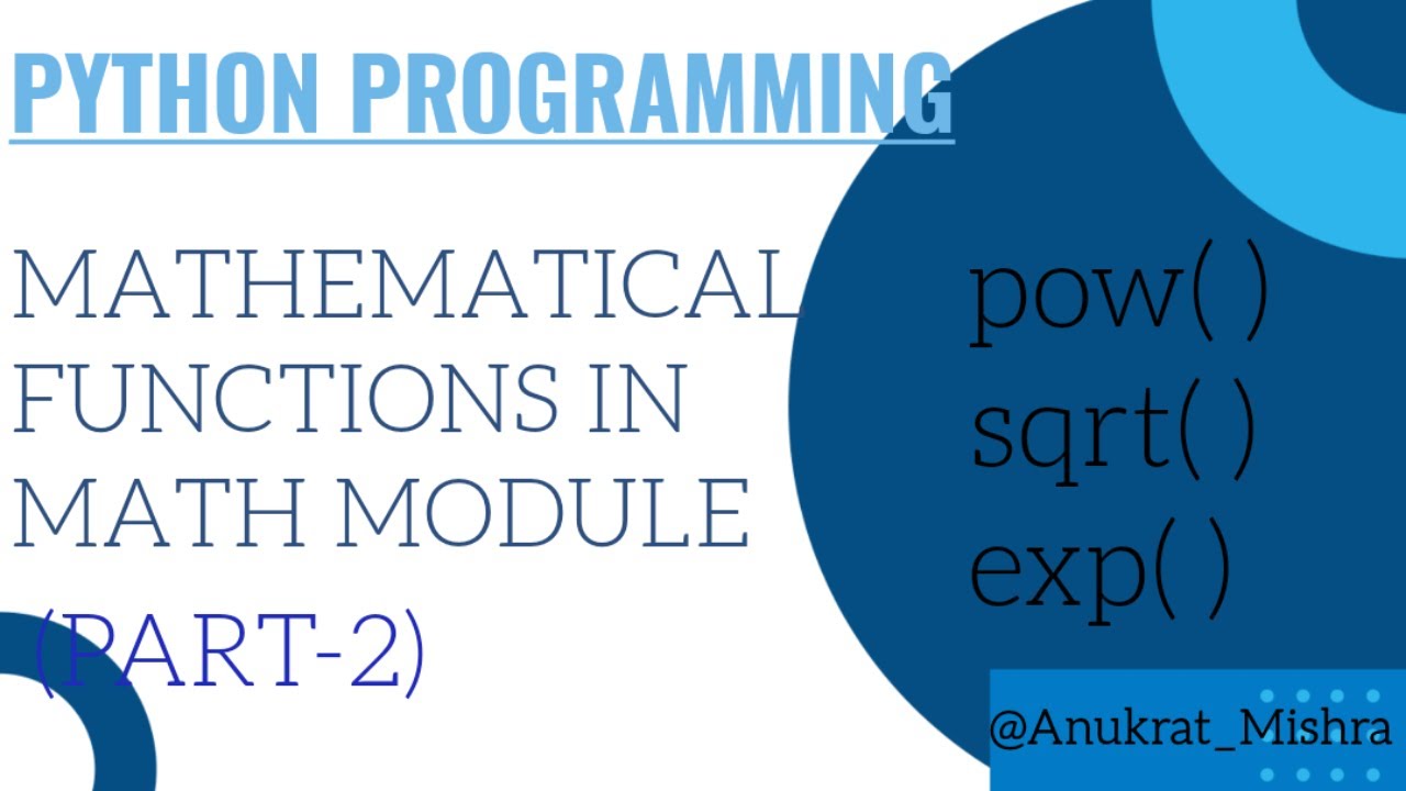 Mathematical Functions in Math module in Python|pow( ) sqrt( ) exp( ) #python #pythonforbeginners