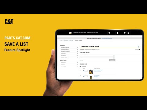 Save a List on Parts.cat.com | Feature Spotlight