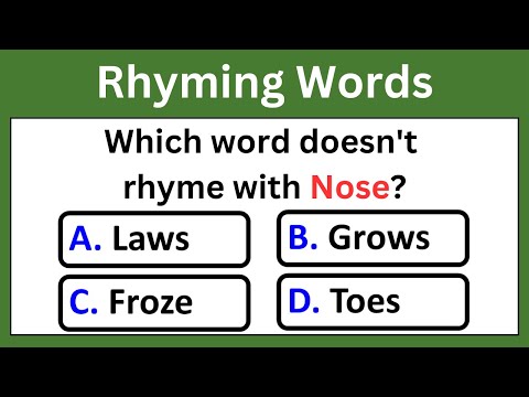 English Rhyming Words Quiz and Test 1: English Grammar | Can you score perfect 10?