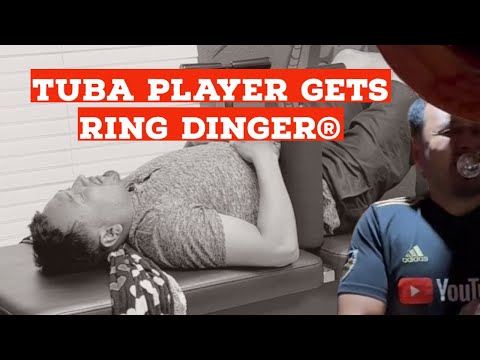 Los Angeles Tuba Player Gets Ring Dinger® Adjustment 🎵 #chiropractor #ringdinger #tubaplayer