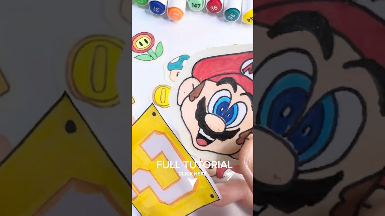 How To Make Mario Character Stickers #supermario #diystickers #tutorial #shorts