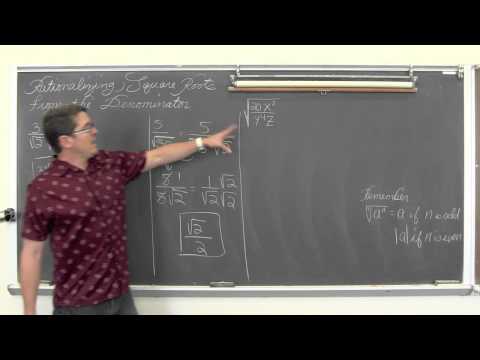 Rationalizing Square Roots from Monomial Denominator