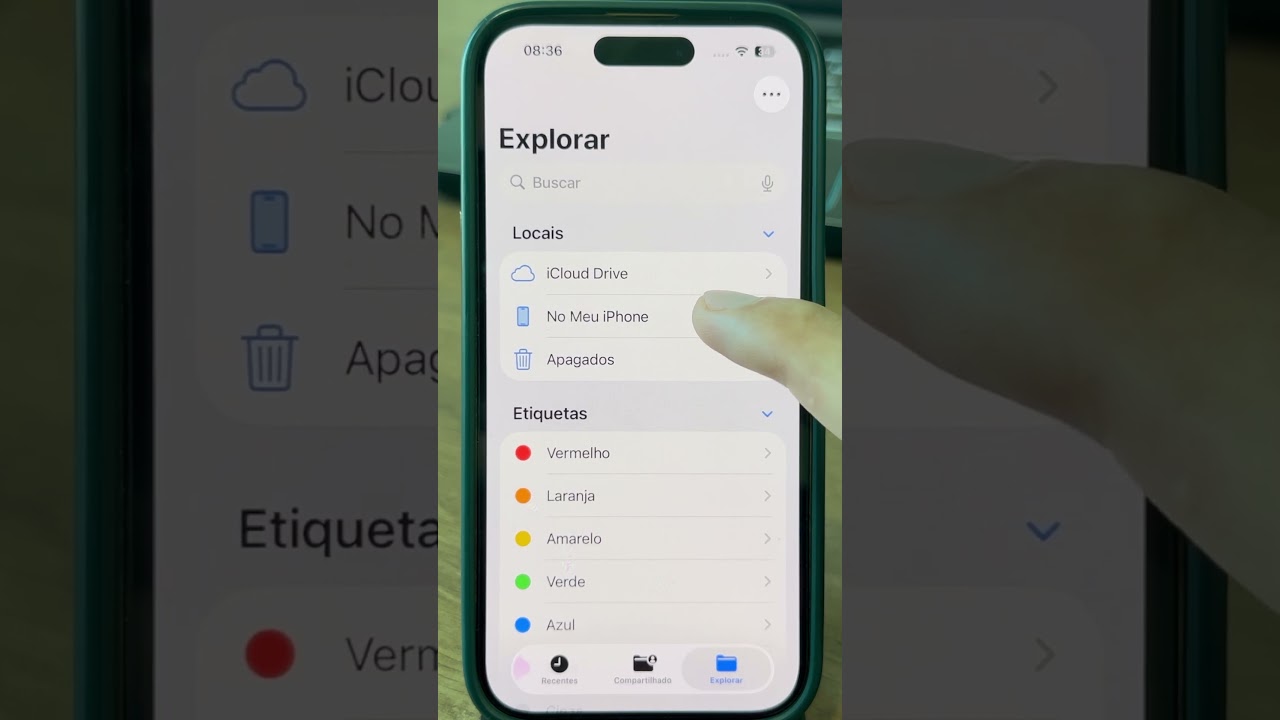 Aonde fica a pasta download no iPhone 17