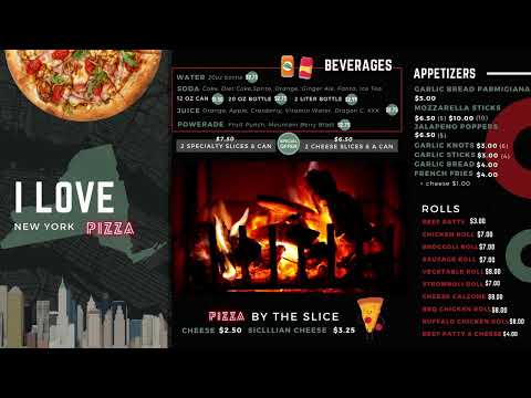 I love NY pizza menu