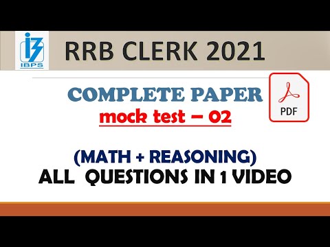 RRB CLERK 2021 FREE MOCK TEST 02