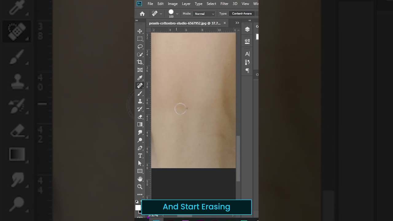 Spot Healing brush Tool in Photoshop.