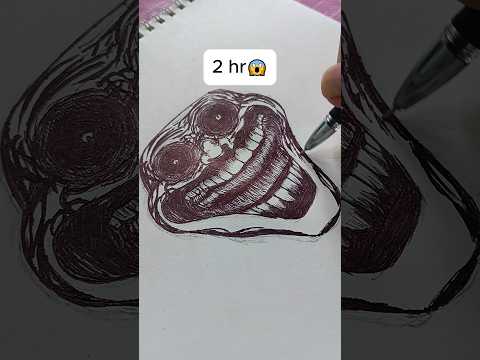 Troll face Drawing 5sec, 30 min and 2hours???? #shorts #drawing