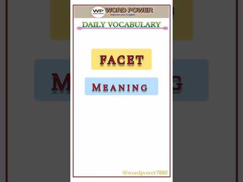 Facet meaning #vocabulary #englishvocabulary #dailyvocabularywords #learnenglish #newenglishwords