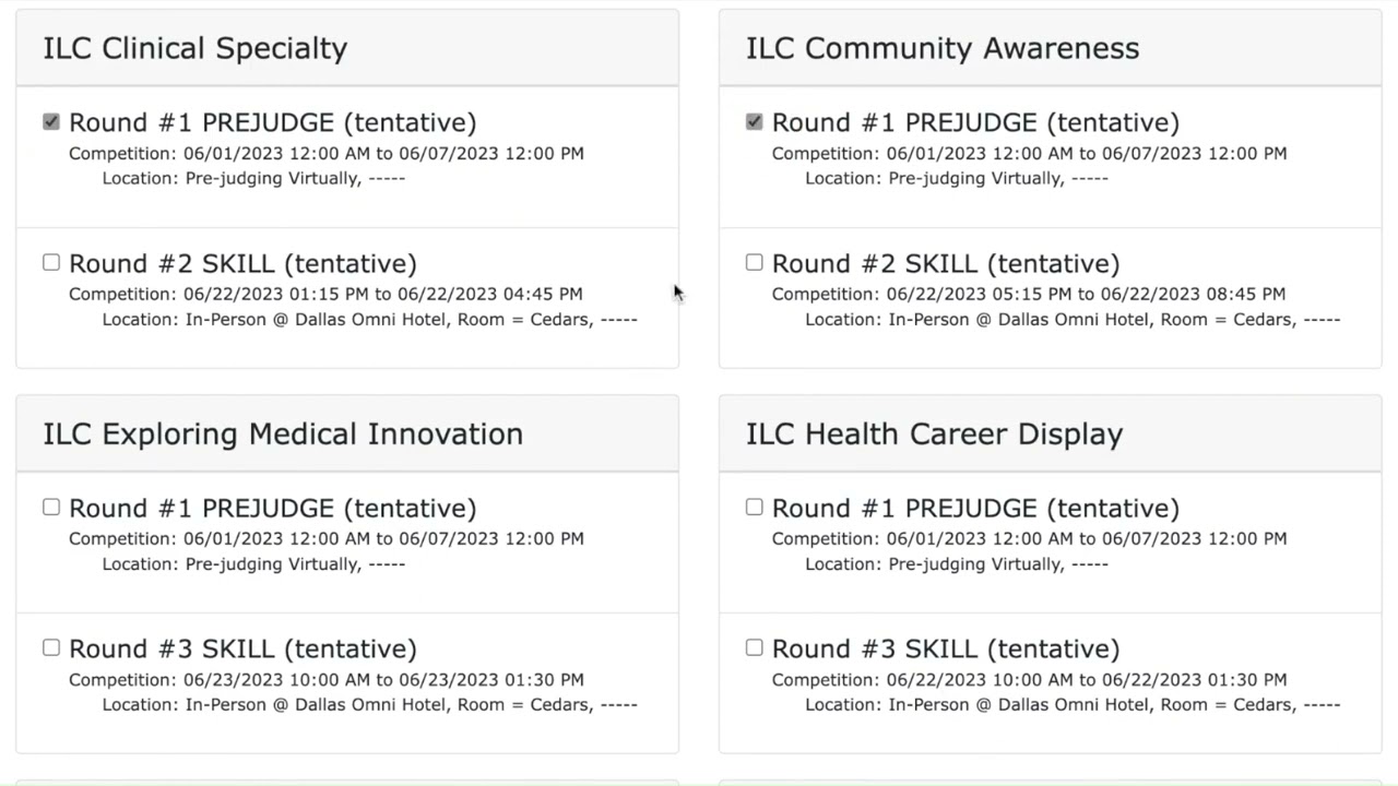 HOSA - ILC 2023 Judge Registration