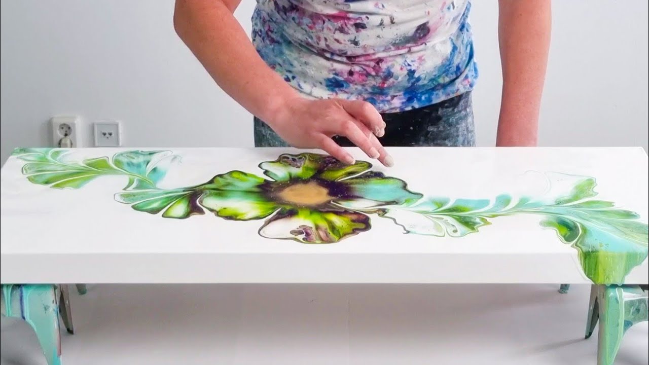 New! FLOWERING VINES 🍀- Brilliant Acrylic Pour Painting / Fluid Artwork