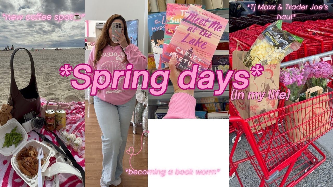 ✨*PRODUCTIVE* spring days in my life🌷cozy mornings⛅️, book shopping📚, haul🛍️, new cafe!☕️